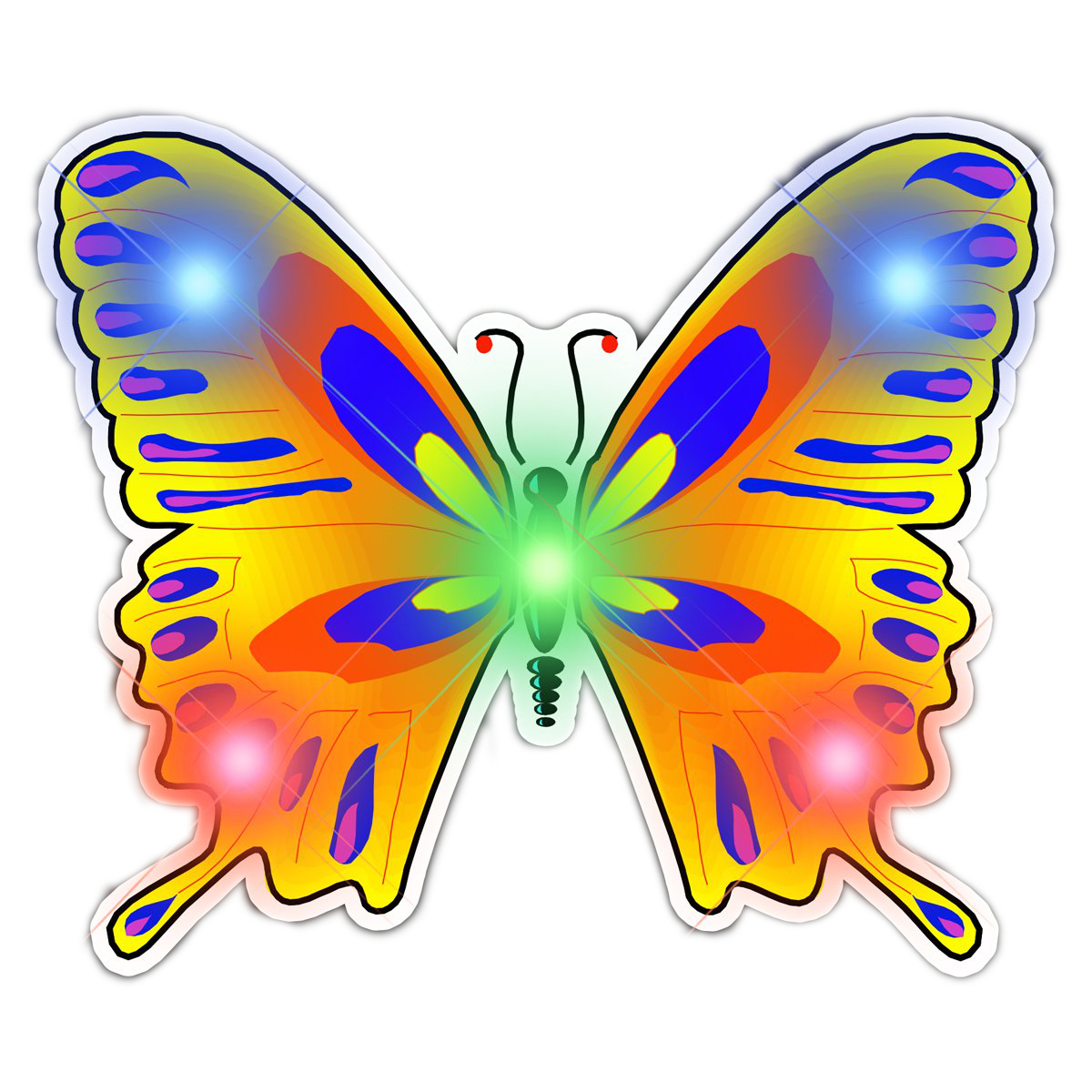 Blinkee 3420000 Mood Butterfly Flashing Body Light Lapel Pins - Walmart.com