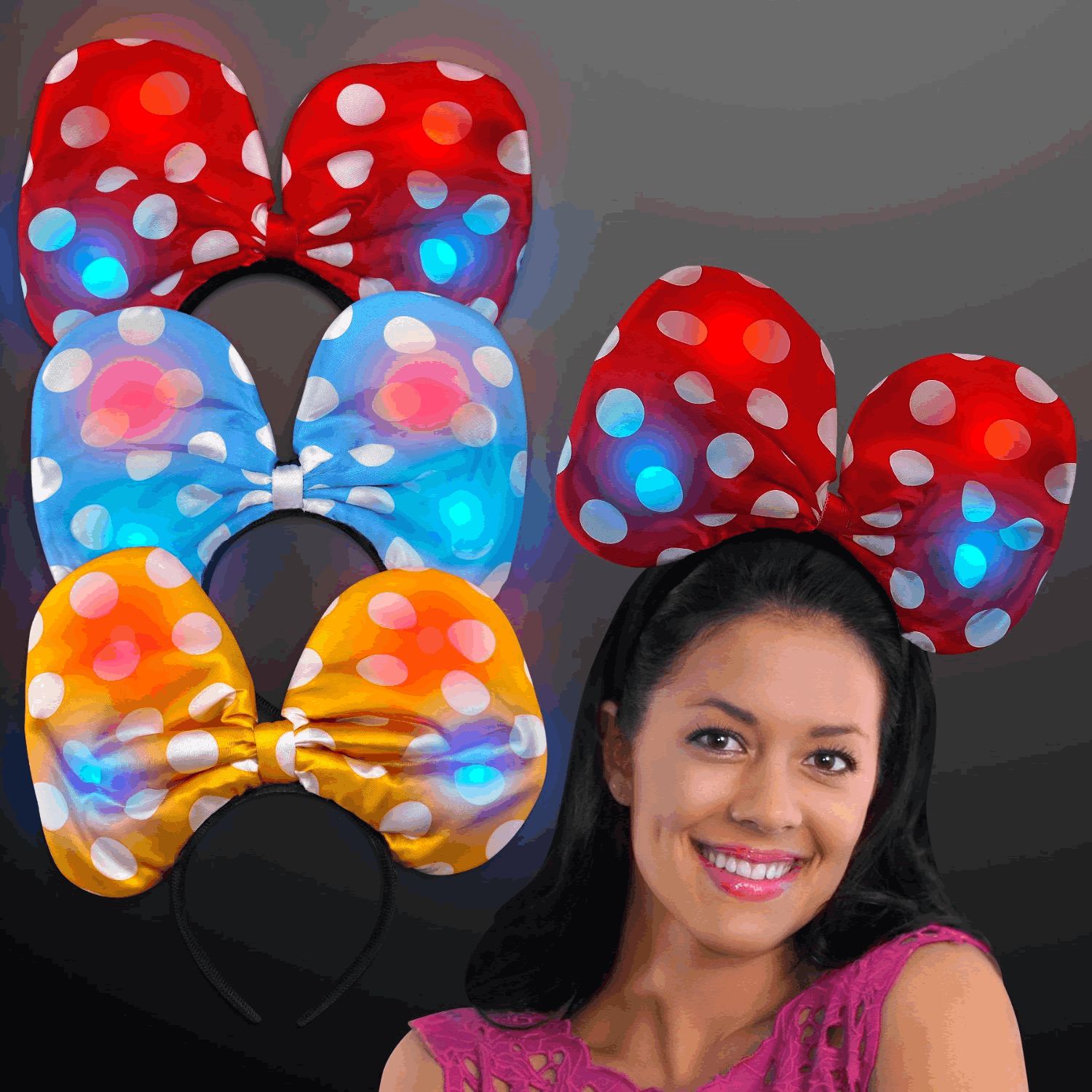 Blinkee 5000020 Light Up Soft Bow Headband, Assorted Color - Walmart.com