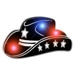 Light Up LED Flashing Cowboy Hat with White Sequins