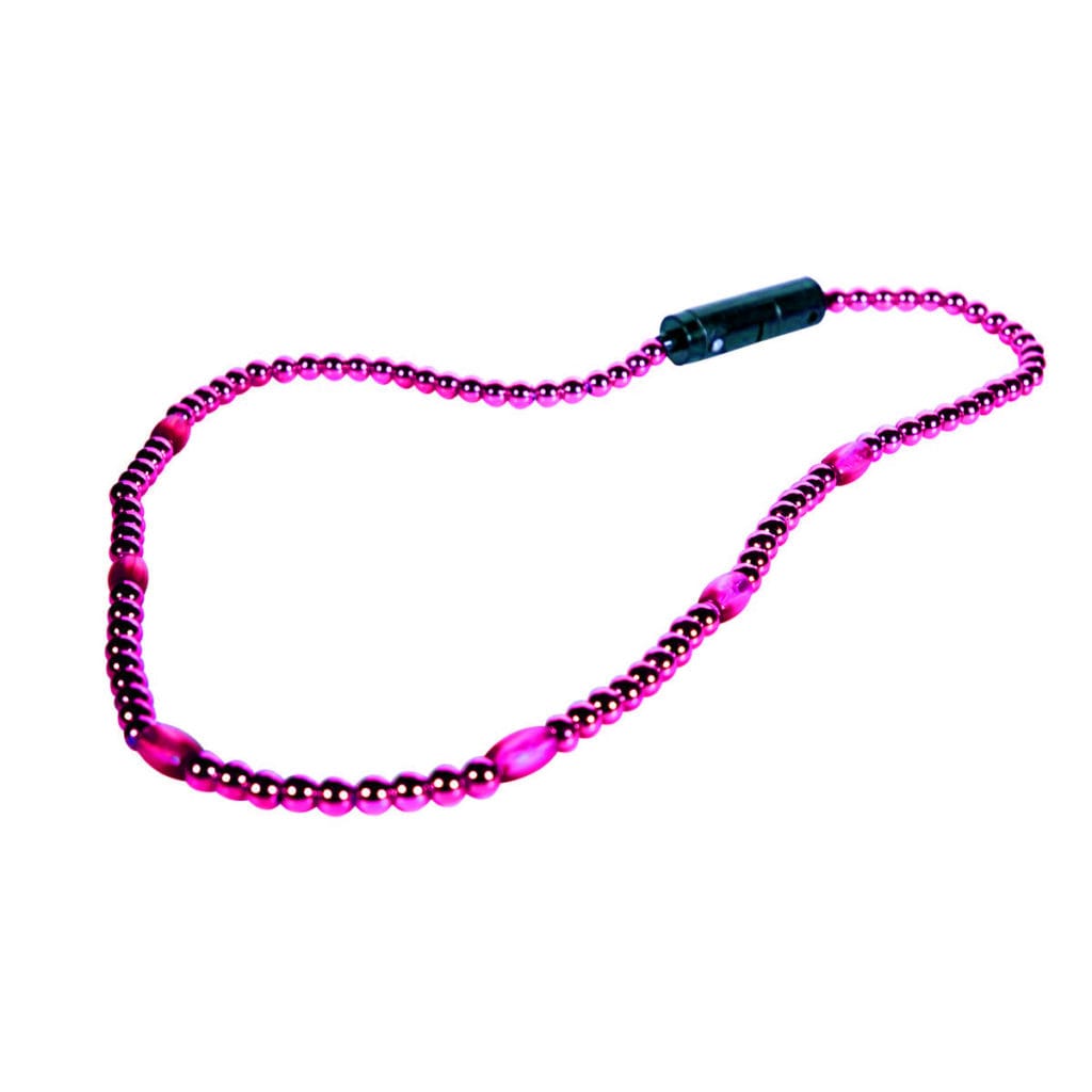 LED Necklace with Pink Beads | Best Glowing Party Supplies