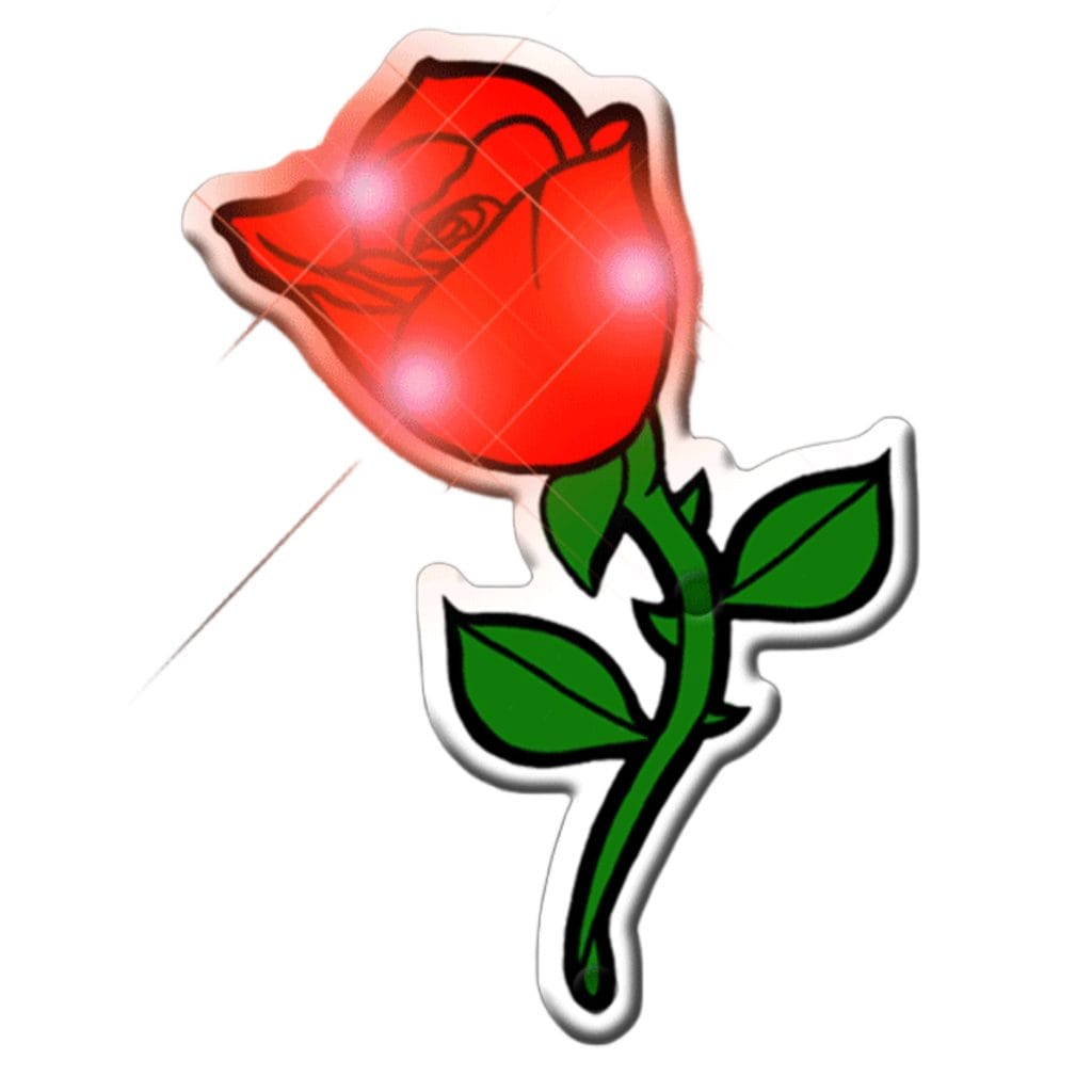 Rose Flashing Body Light Lapel Pins | Best Glowing Party Supplies