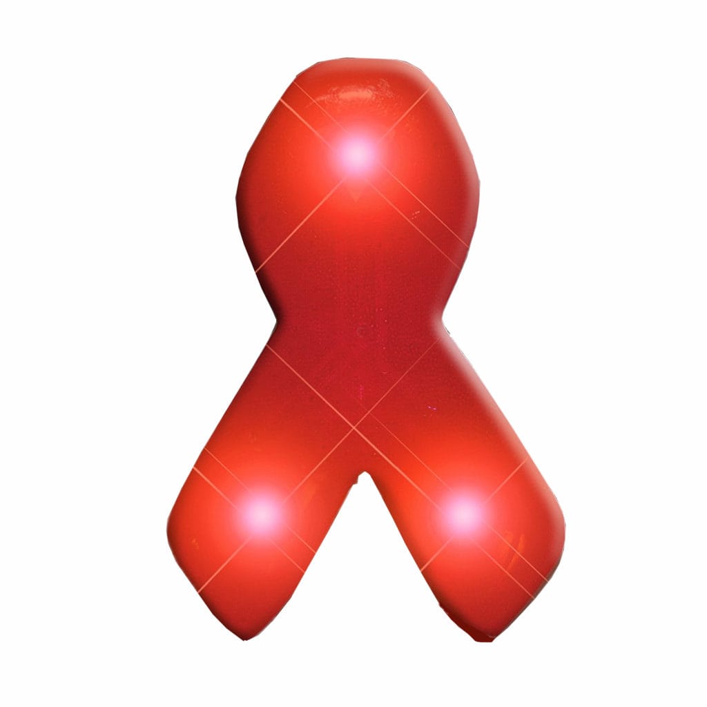 Red Ribbon Lapel Pin Flashing Body Light Lapel Pins | Best Glowing ...