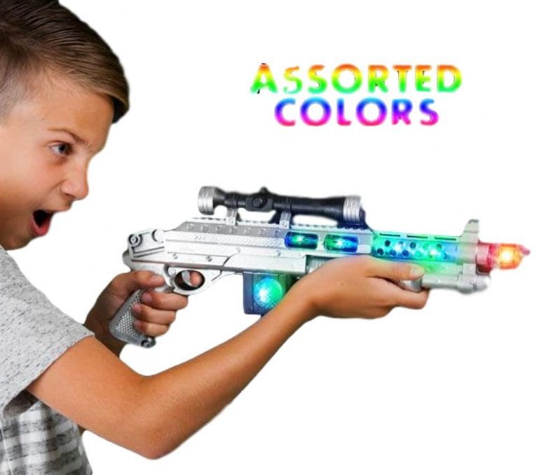 LED Red Pistol Gold Plated Toy Gun | Best Glowing Party Supplies