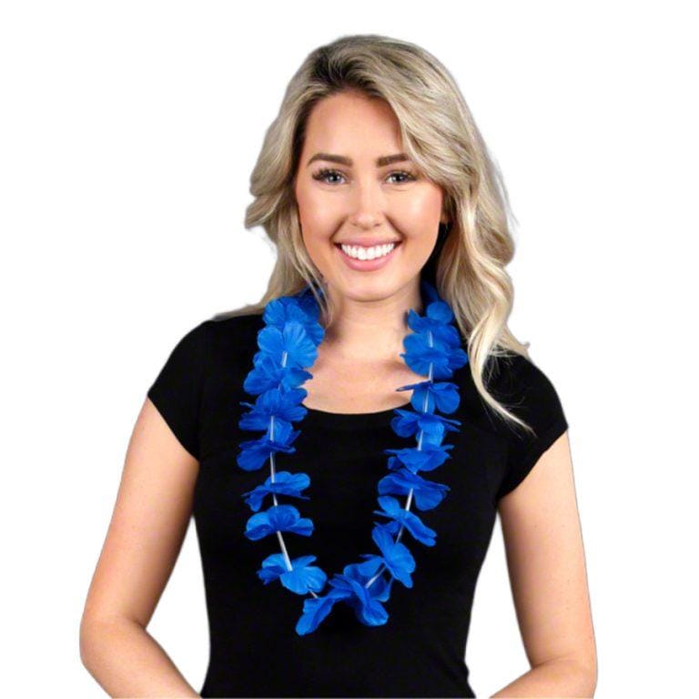 Hawaiian Flower Lei Necklace | Blue Floral Lei