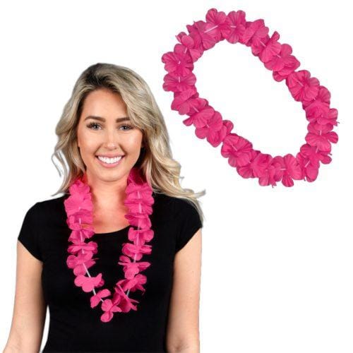 Shop Unique Pink Hawaiian Flower Lei Necklaces