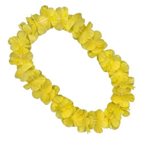 Hawaiian Flower Lei Necklace Yellow | Best Glowing Party Supplies