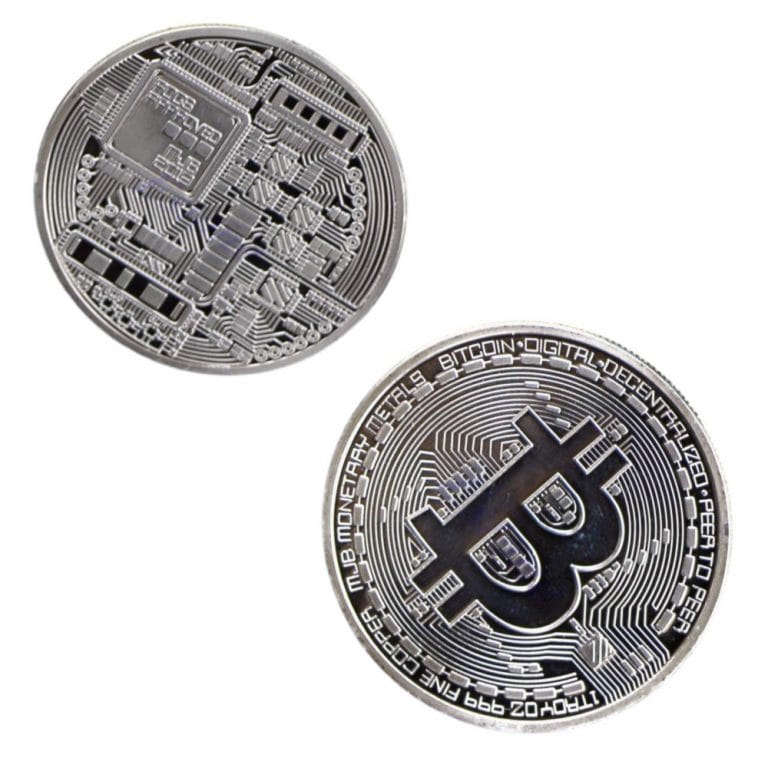 Silver Plated Collectible Bitcoin Coin Physical Art Collection Gift ...