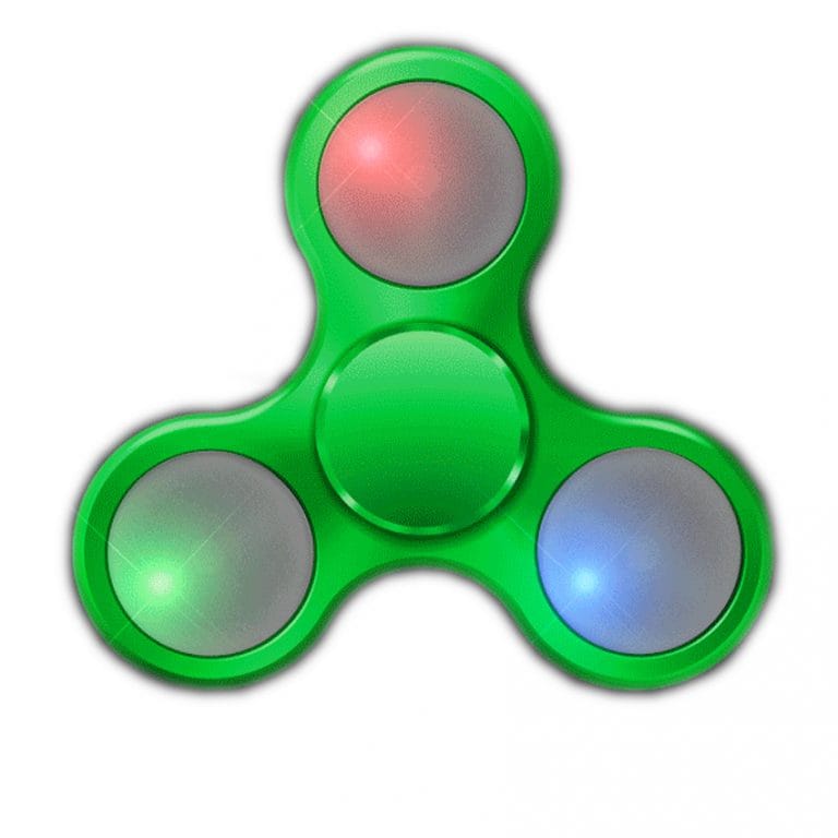 Green Metallic LED EDC Fidget Spinner | Best Glowing Party Supplies
