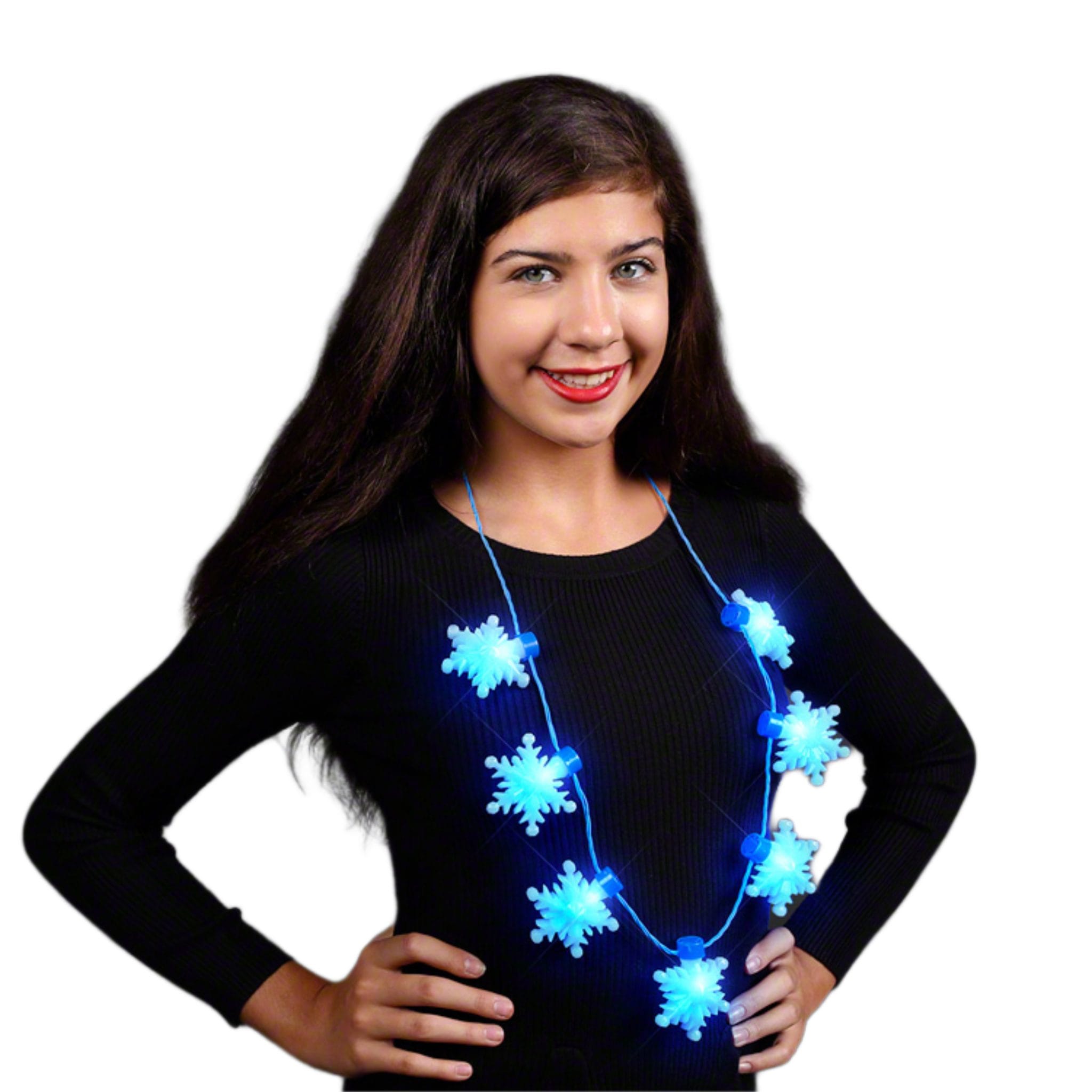 LED Big Blue Snowflakes String Lights Necklace