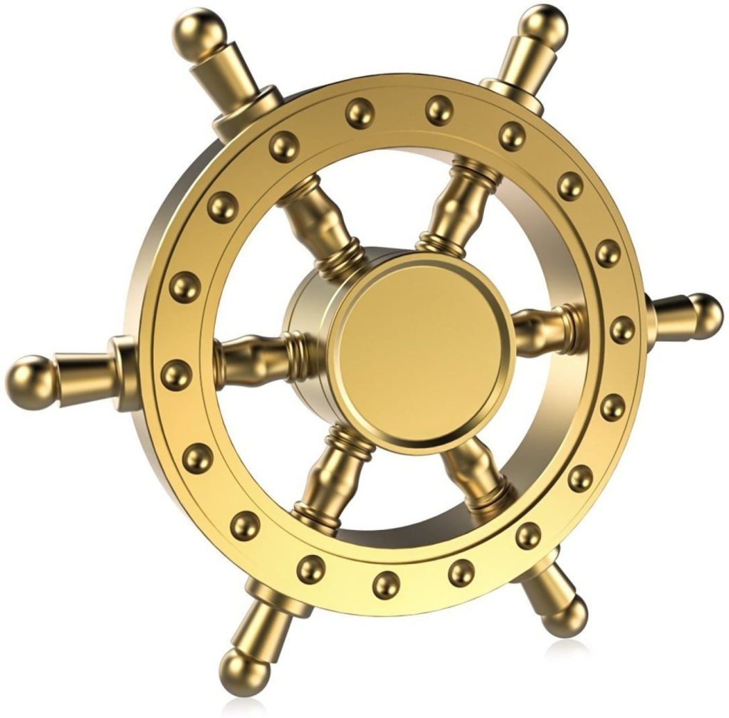 Fancy Brass Pirate Ship Wheel Metal EDC Fidget Spinner | Best Glowing ...