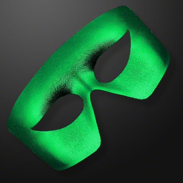 Masquerade Green Non-Light Up Metallic Mask Mardi Gras • Magic Matt's ...