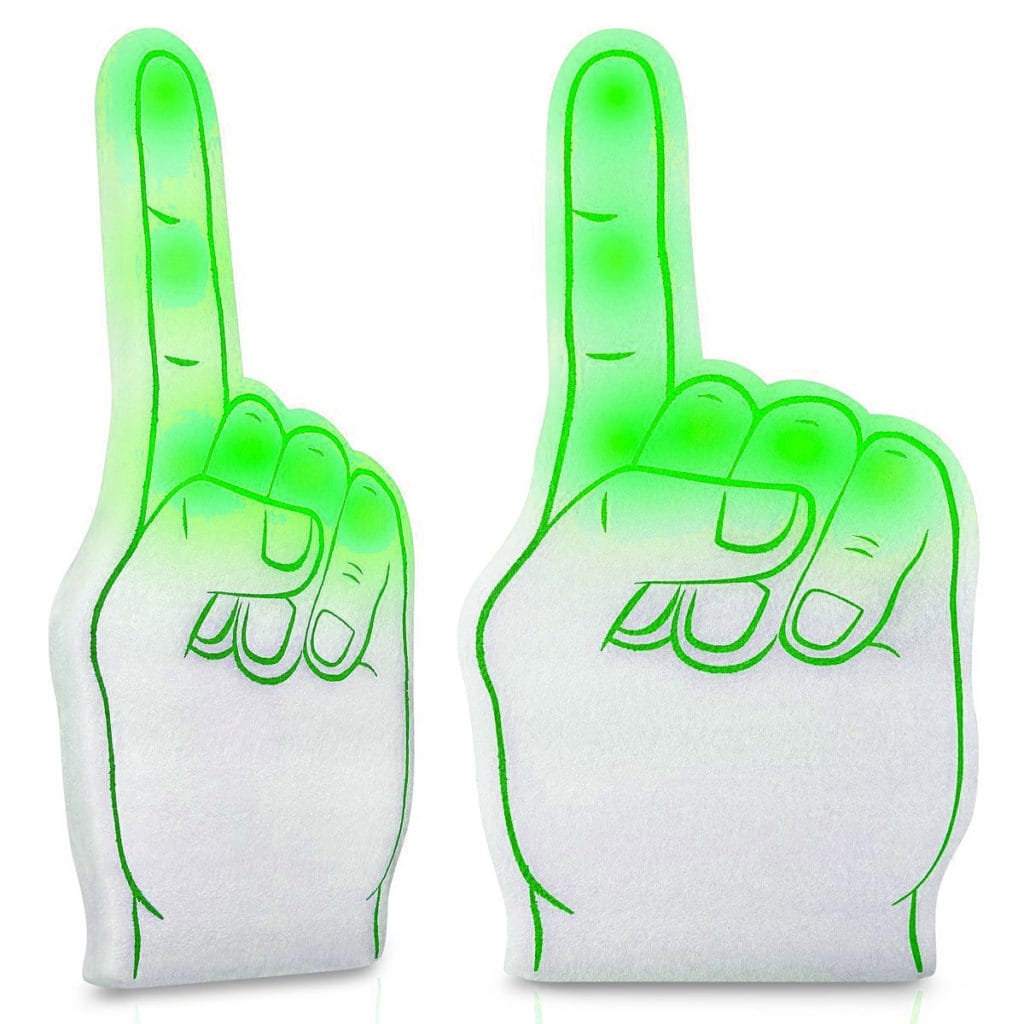Number One Foam Light Up Finger Green | Best Glowing Party Supplies