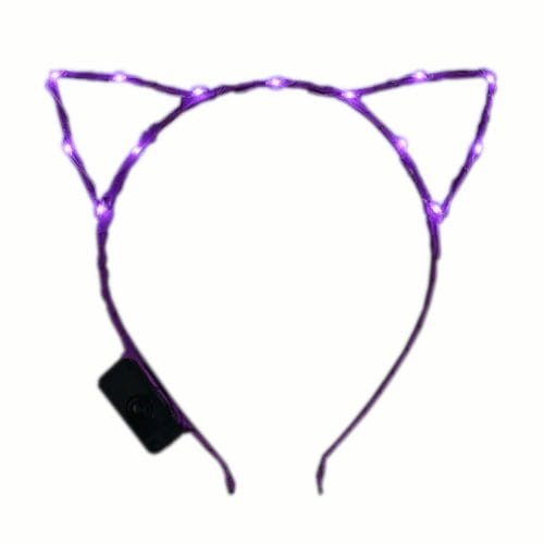 Aqua LED Kitty Cat Ear Headband | Best Glowing Party Supplies