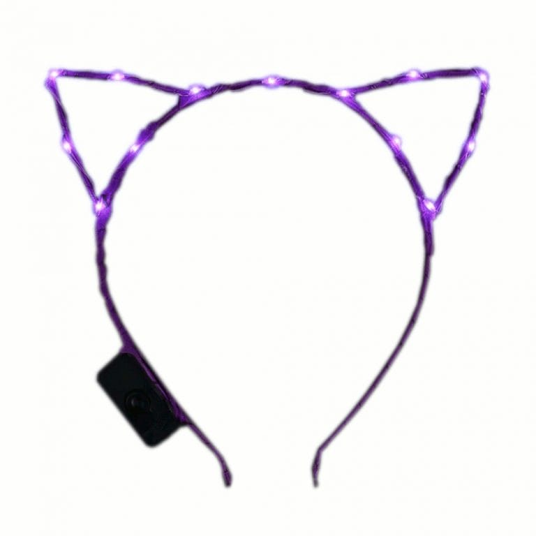 Aqua LED Kitty Cat Ear Headband | Best Glowing Party Supplies