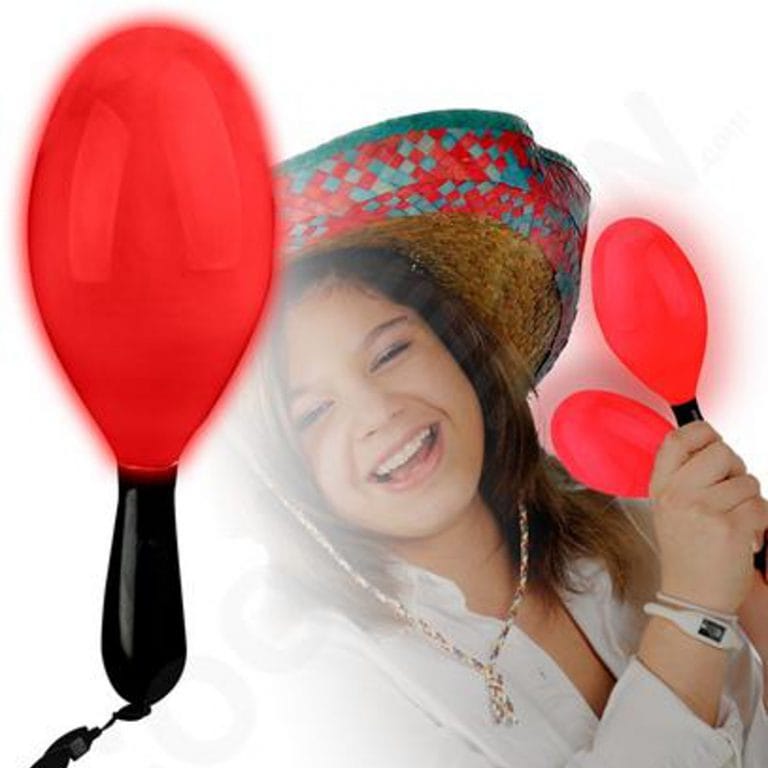 Light Up Red 7 Inch Maracas | Best Glowing Party Supplies