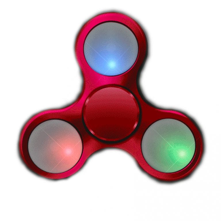 Red Metallic LED EDC Fidget Spinner | Best Glowing Party Supplies