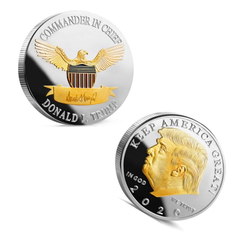 2020 Gold on Silver Liberty Donald Trump Plated Commemorative Coin ...