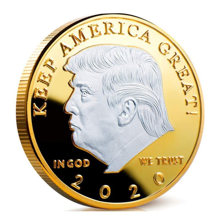2020 Gold on Silver Liberty Donald Trump Plated Commemorative Coin ...