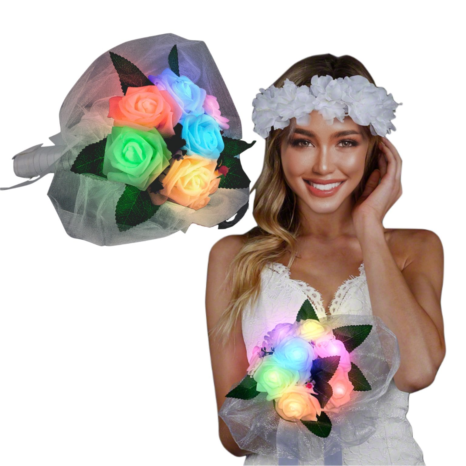 Light Up Flower Bouquet for Wedding | Best Glowing Party Supplies