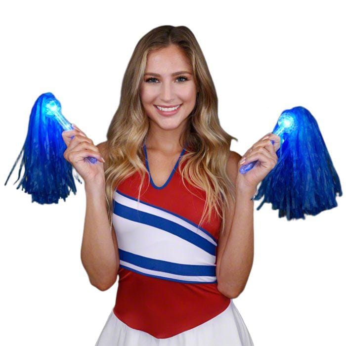 LED Blue Team Spirit Pom Pom - Light Up Your Cheers!
