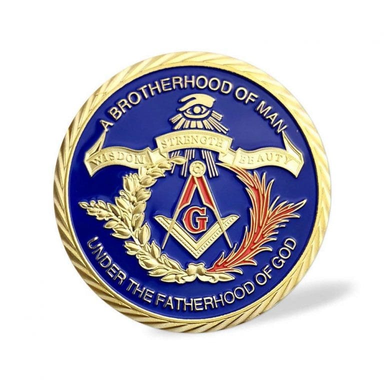 Masonic Ancient Blue Gold Challenge Coin | Best Glowing Party Supplies
