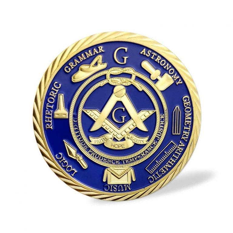 Masonic Ancient Blue Gold Challenge Coin | Best Glowing Party Supplies