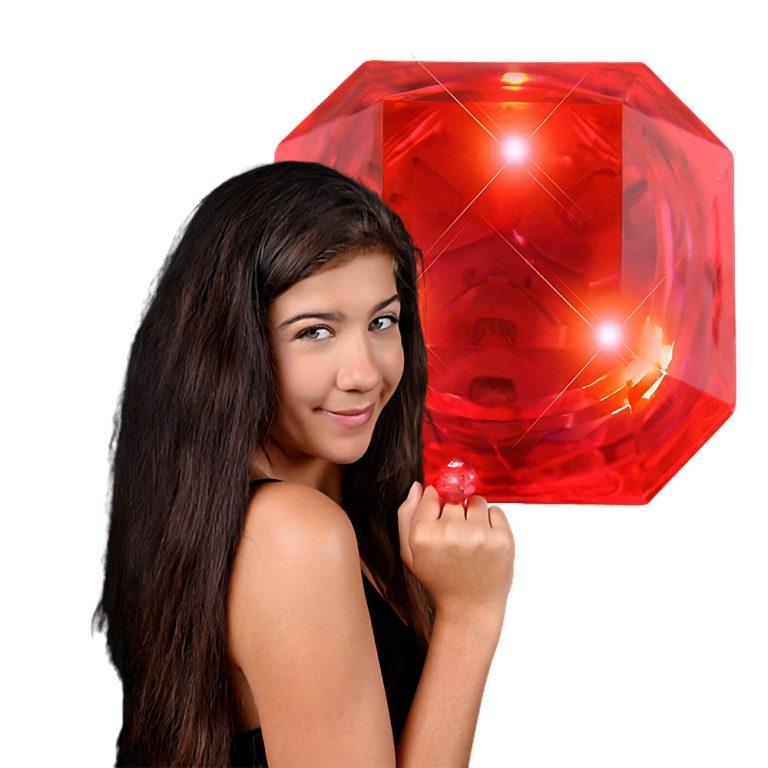 Huge Gem Ring Red Diamond | Best Glowing Party Supplies