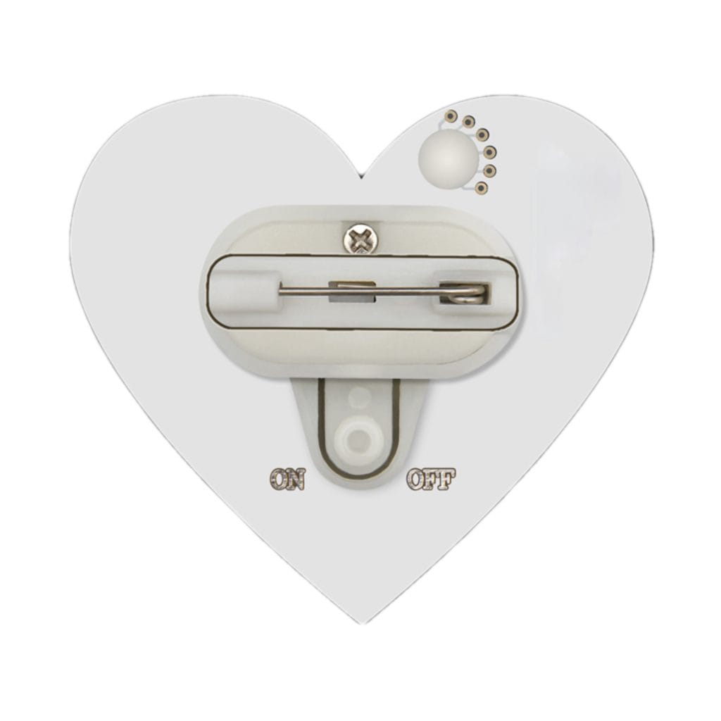USA Heart Flashing Body Light Lapel Pins