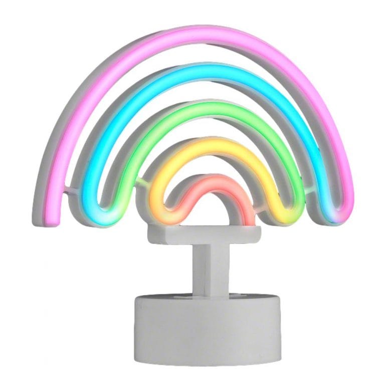 USB LED Desk Rainbow Tabletop Sign Multicolor | Best Glowing Party Supplies