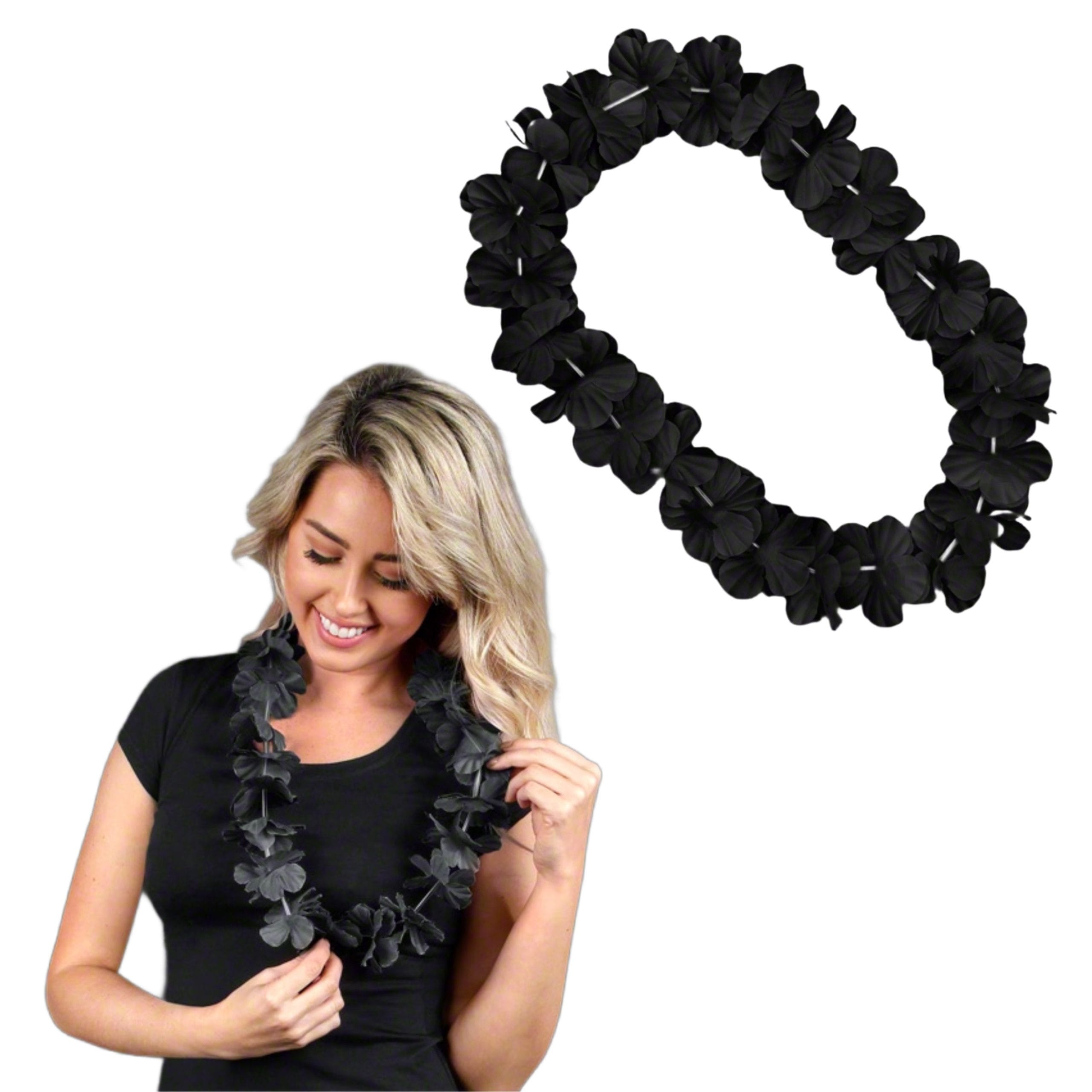Hawaiian Flower Lei Necklace Black • Magic Matt's Brilliant Blinkys