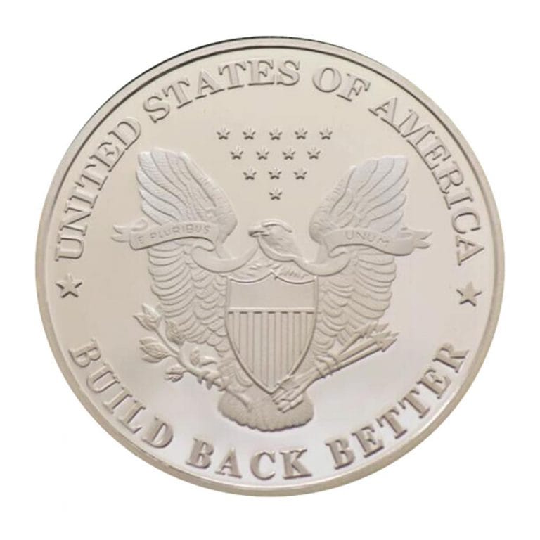 46th US President Joe Biden on USA Flag Commemorative Silver Plated ...