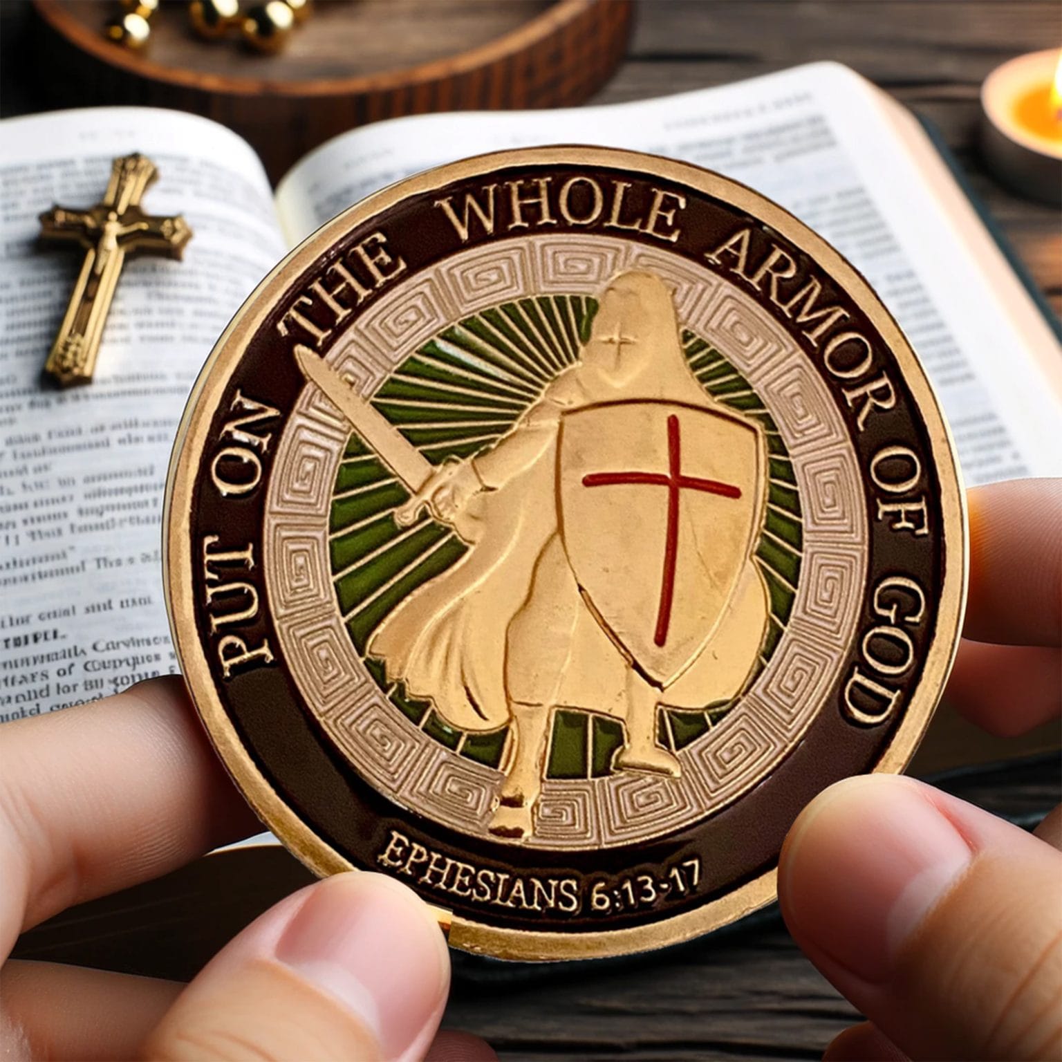 Whole Armor of God Coin: Gold Plated Protection