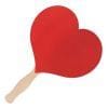 Heart Shaped Non Light Up Red Hand Fan
