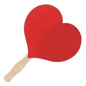 Heart Shaped Non Light Up Red Hand Fan