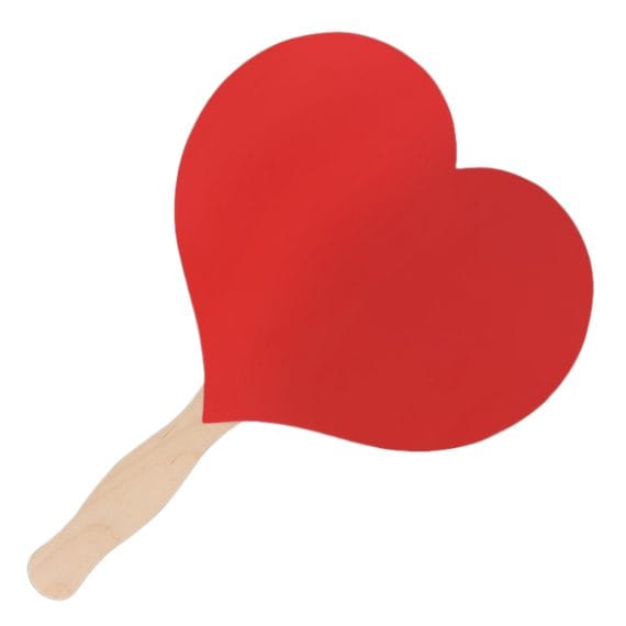 Heart Shaped Non Light Up Red Hand Fan | Best Glowing Party Supplies
