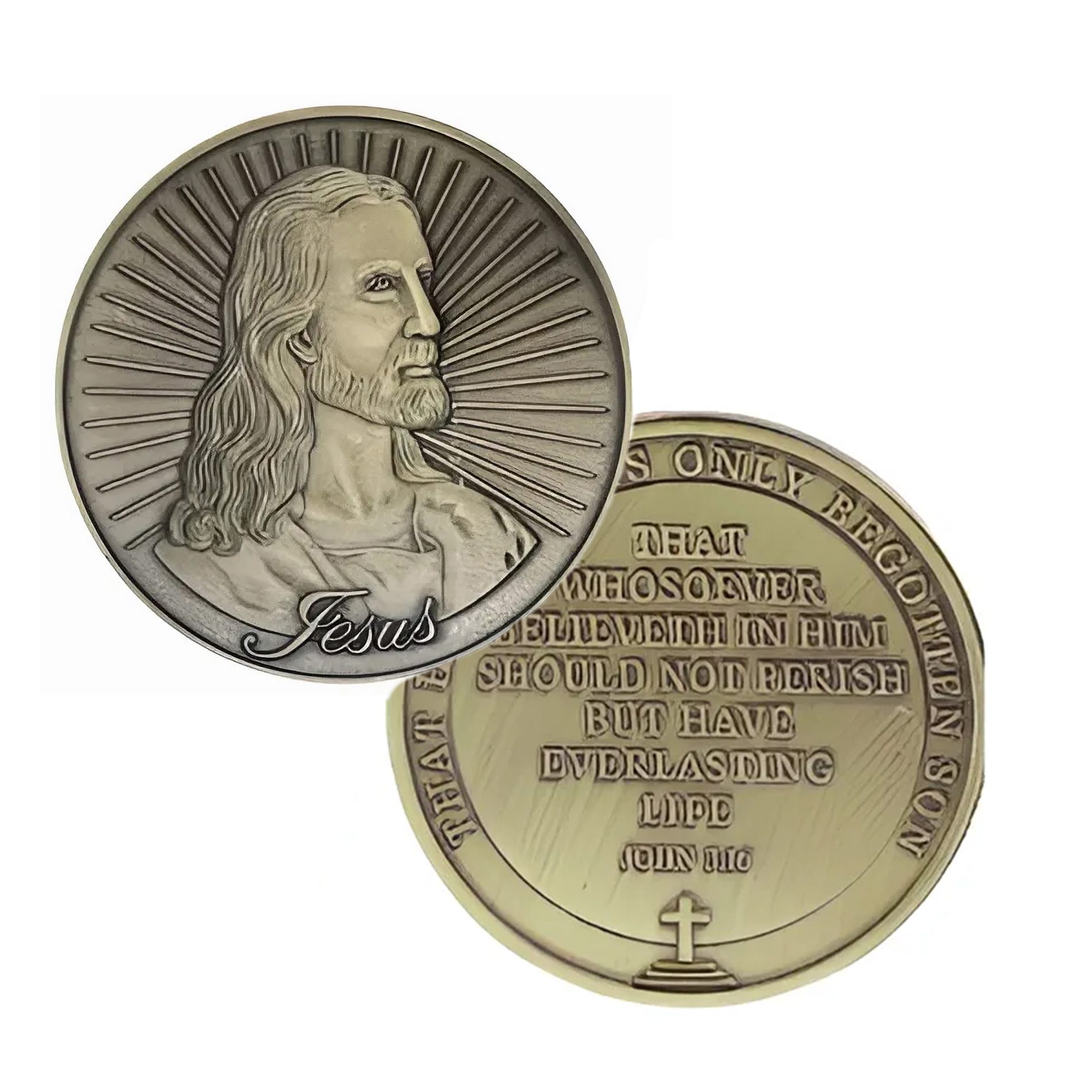 Jesus God is Love Commemorative Christian Bronze Coin