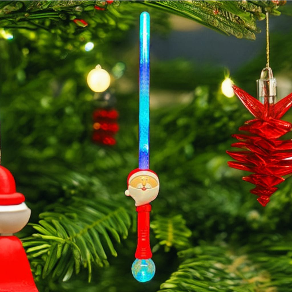 Jolly Santa Claus Light Saber Sword with Prism Ball